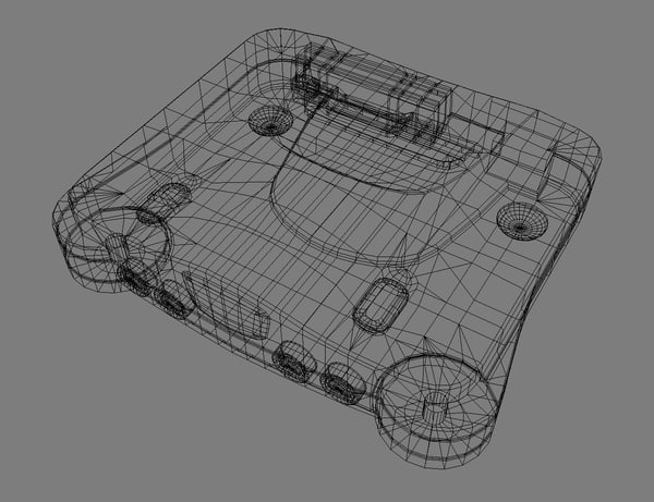 3d nintendo 64 video console model