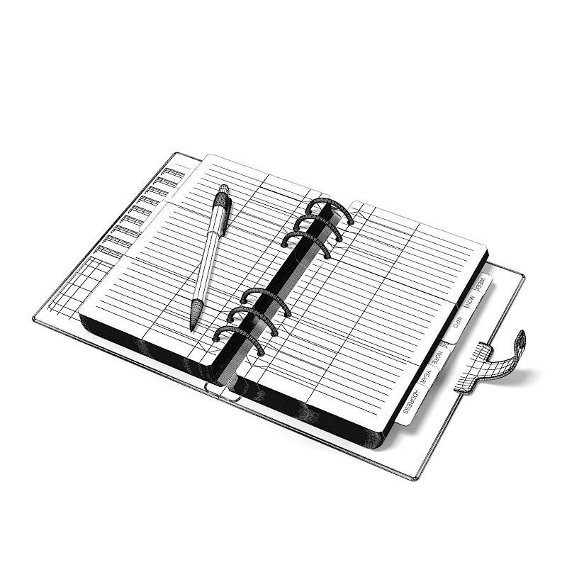 3d office daybook book model