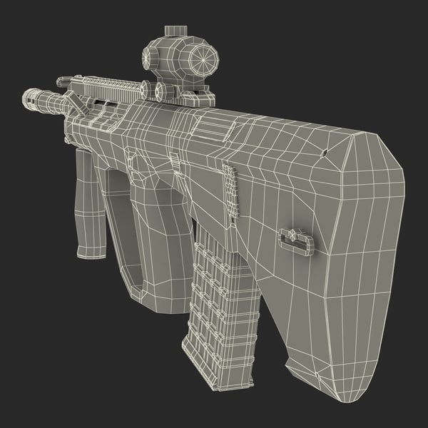 steyr aug a3 acog 3d model