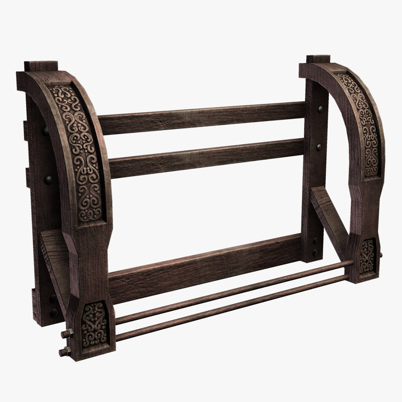 3d medieval weapon rack model