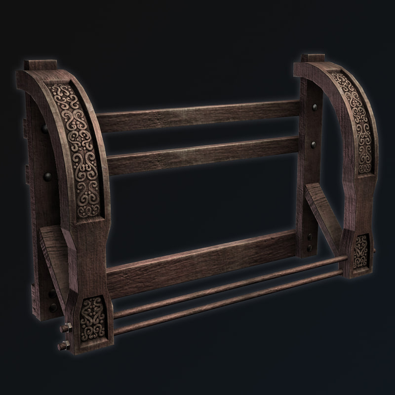 3d medieval weapon rack model