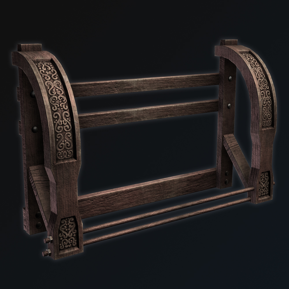3d medieval weapon rack model