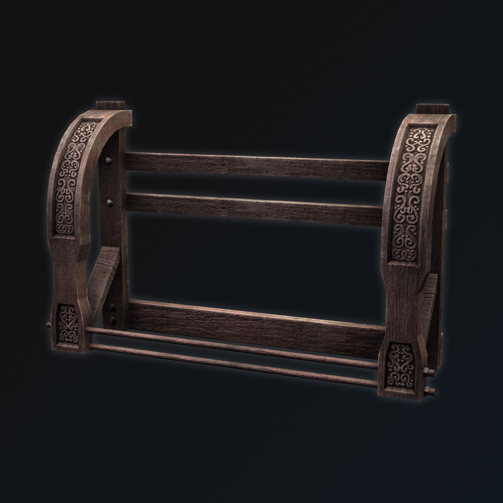 3d medieval weapon rack model