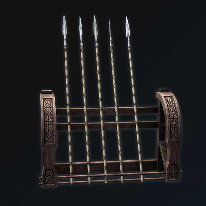 3d medieval weapon rack model