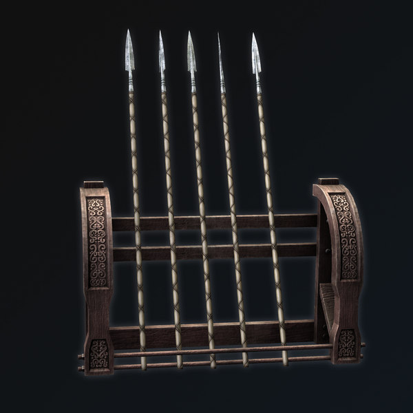 3d medieval weapon rack model