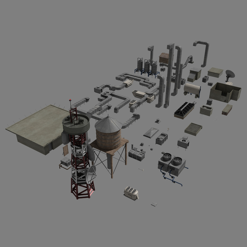 3d roof elements model