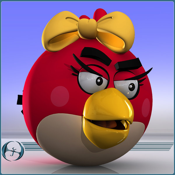 3d female angry bird