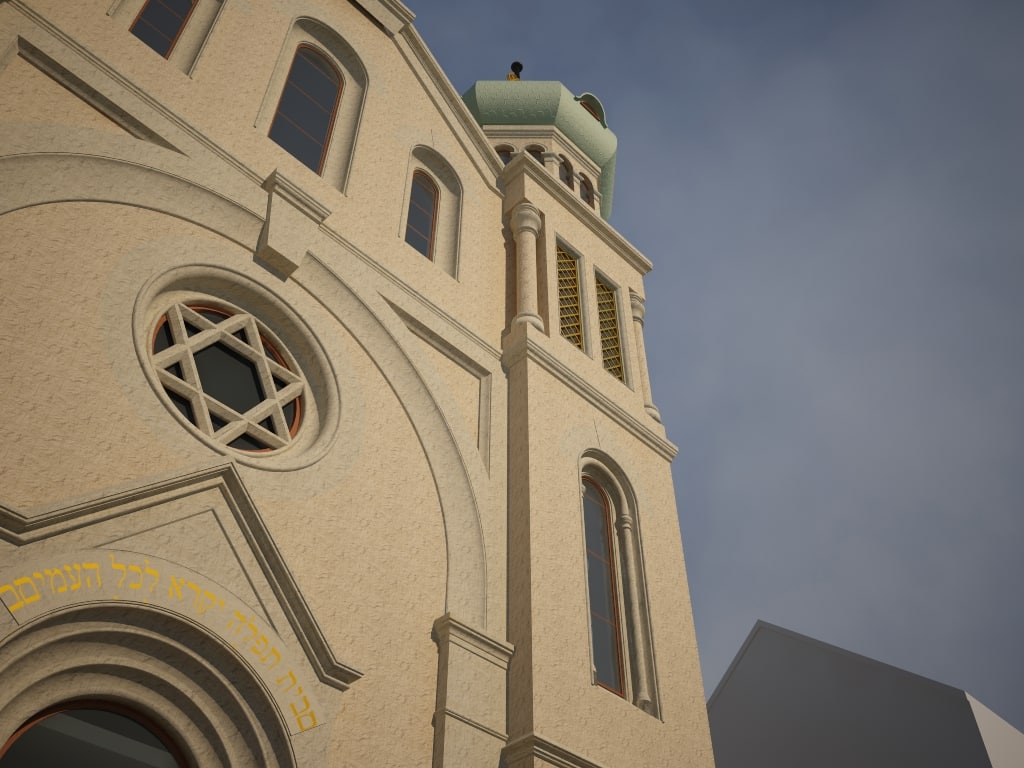 synagogue temple 3d dwg
