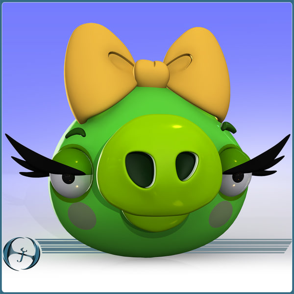female angry birds pig obj