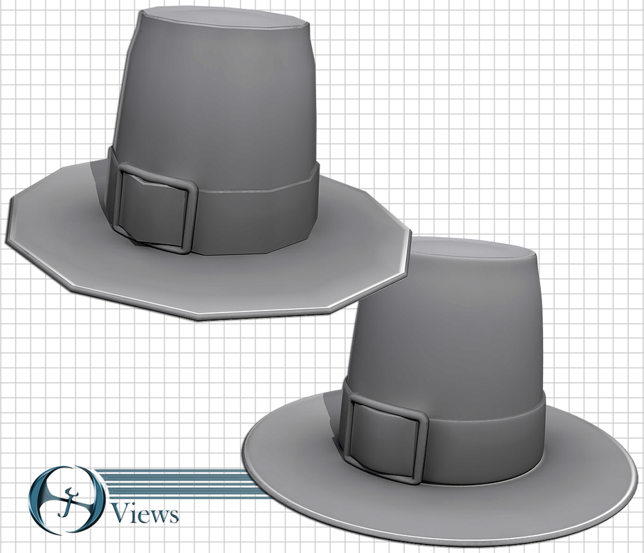 3d max thanksgiving pilgrim s hat
