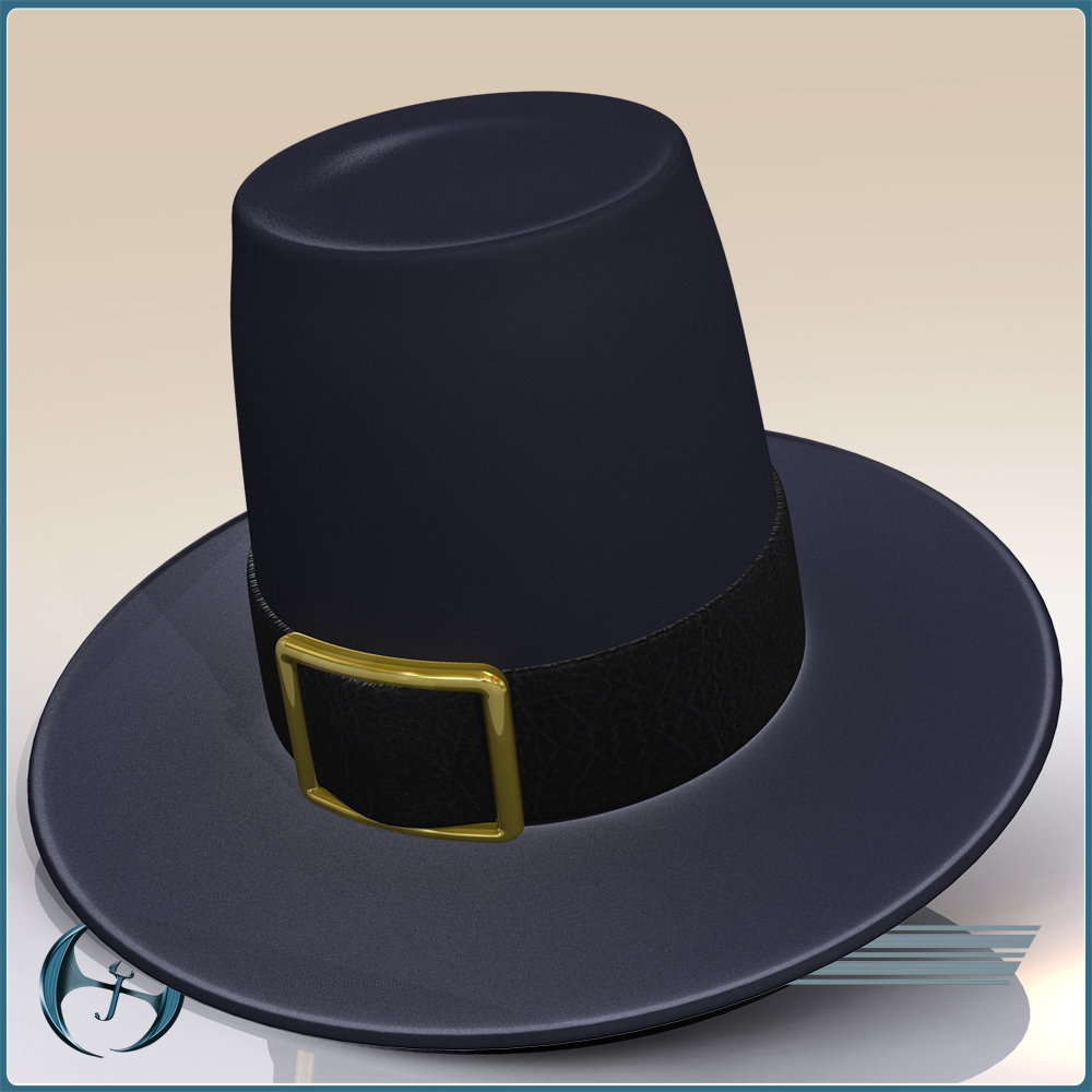 3d max thanksgiving pilgrim s hat