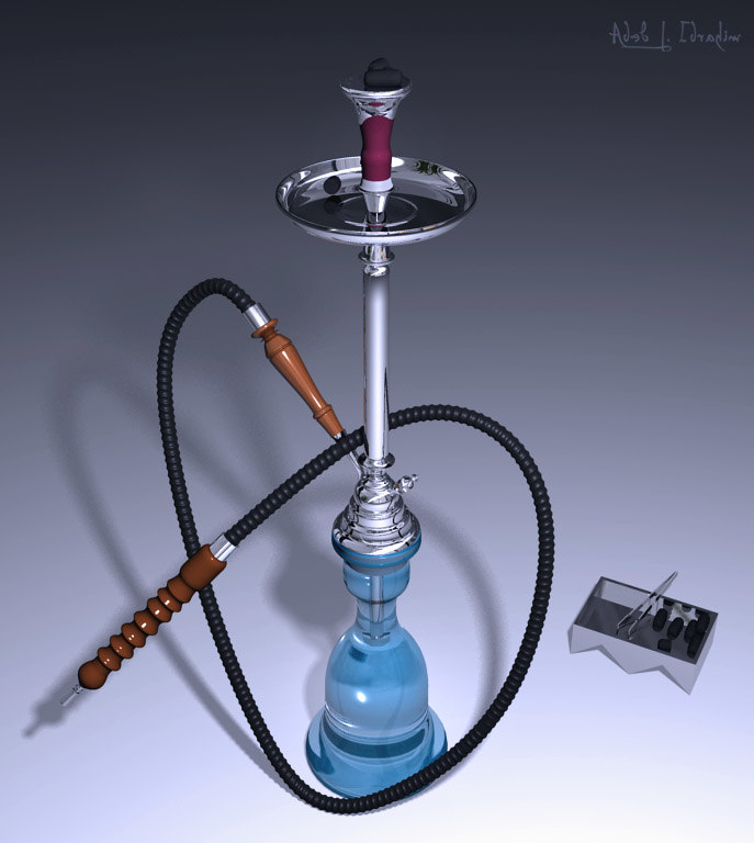 3d sheesha hubbly bubbly model