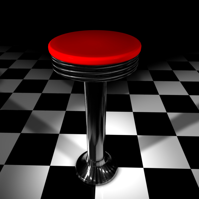 cinema4d 1950s diner stool