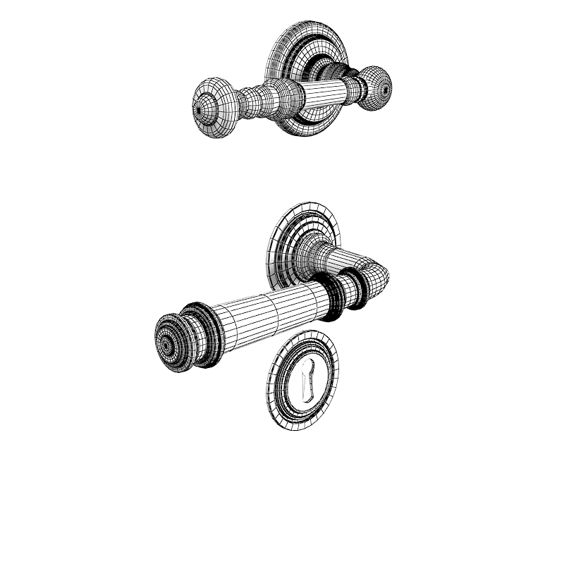 classic door handle 3d model