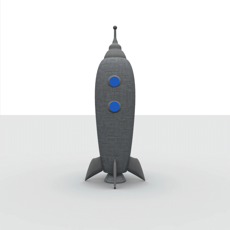 3d model of rocket toy