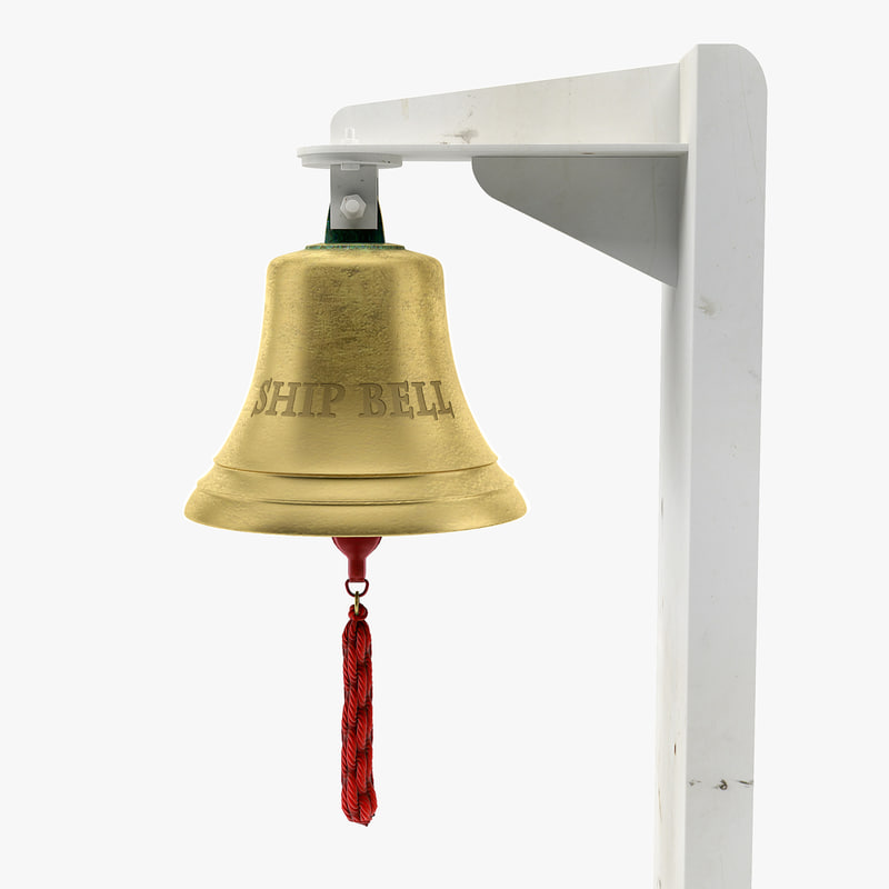 3d model of shiny ship bell brass