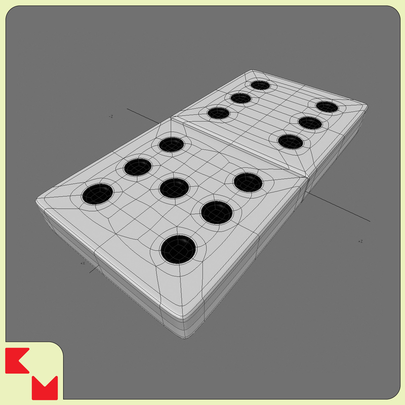 3d model 0-9 domino set