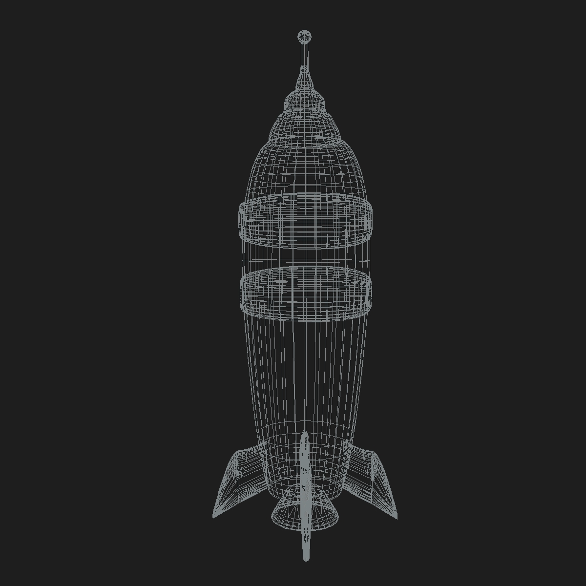 3d model of rocket toy