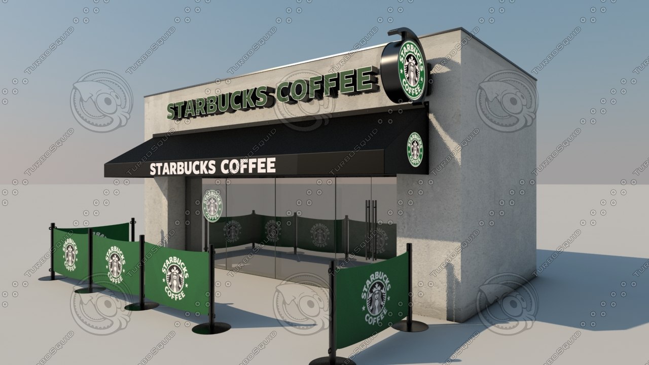 3d starbucks coffee shop model