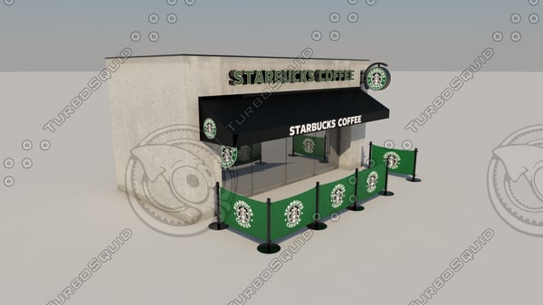 3d starbucks coffee shop model