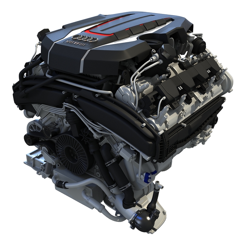 3d model audi s8 tfsi v8 engine