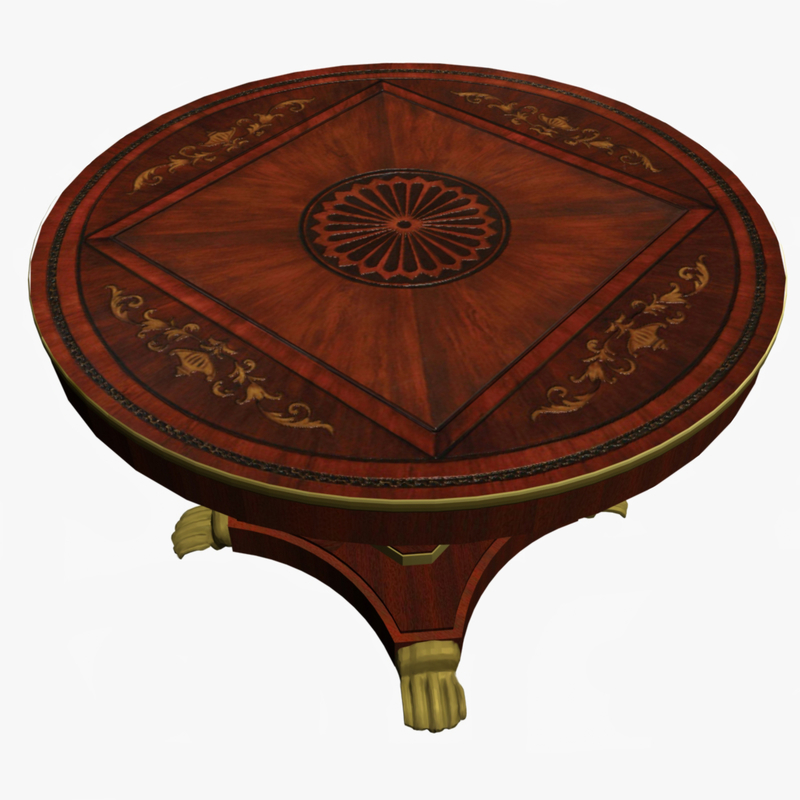 antique center table 3d model