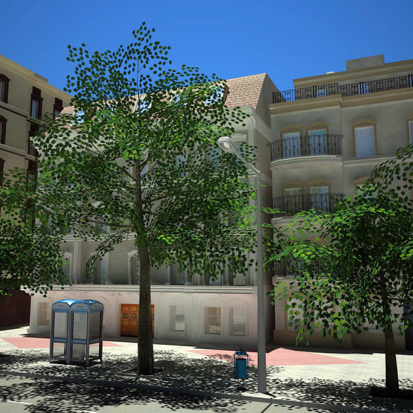 realistic hd city block 3d model