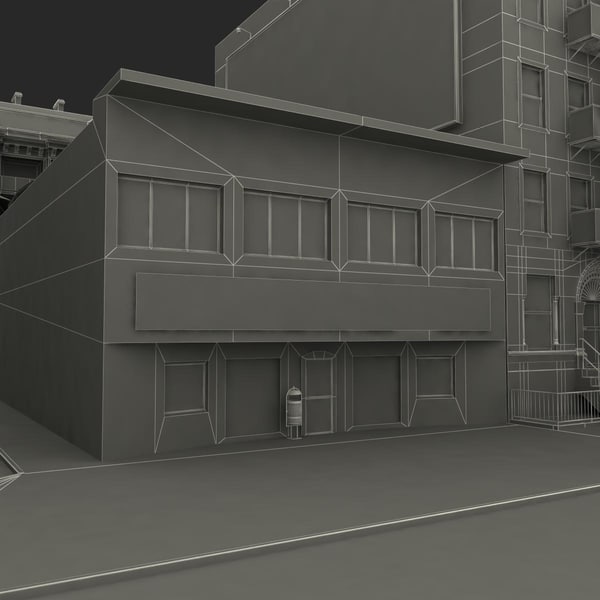 realistic hd city block 3d model