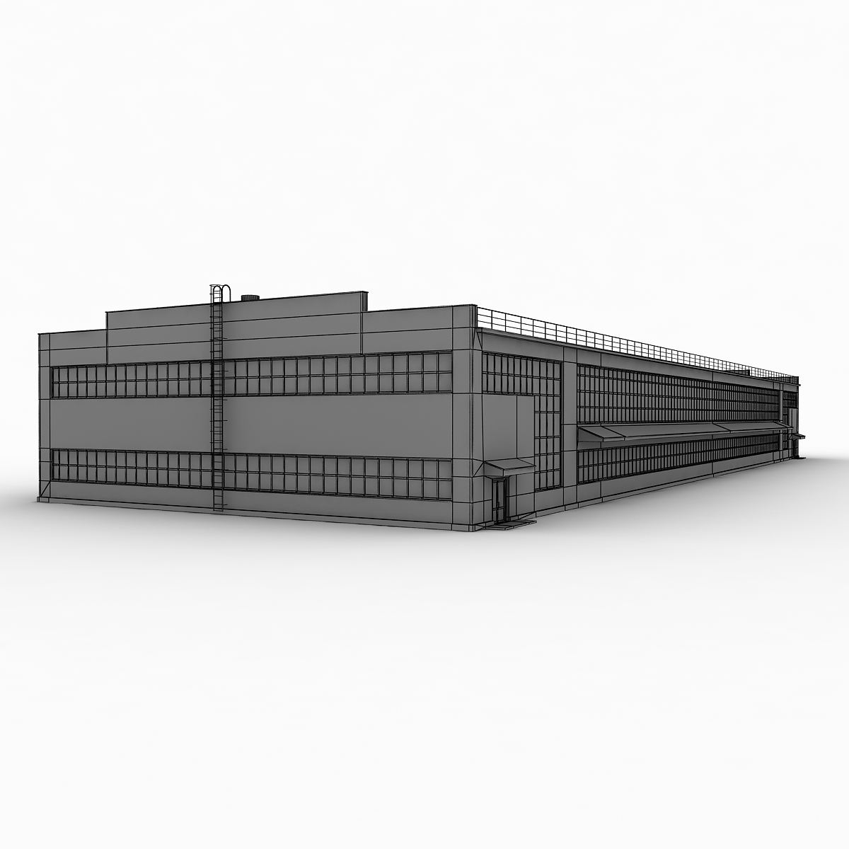 3d model large industrial building 13