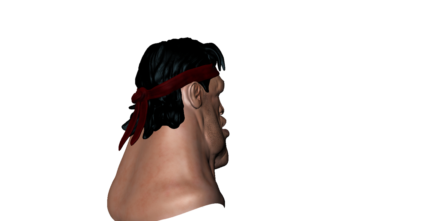 3d rambo head
