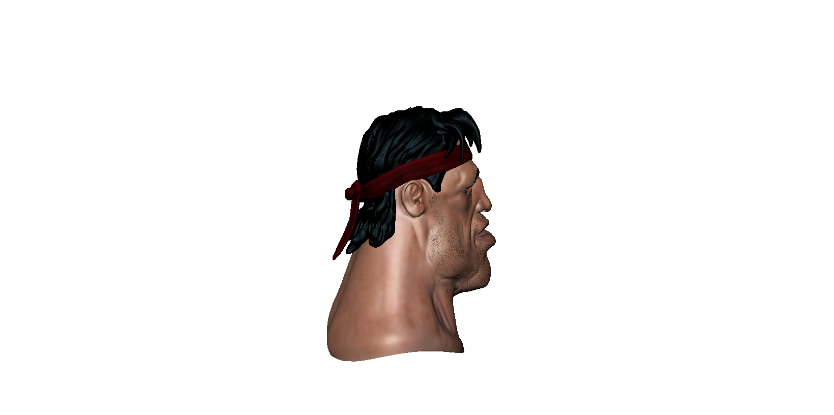 3d rambo head