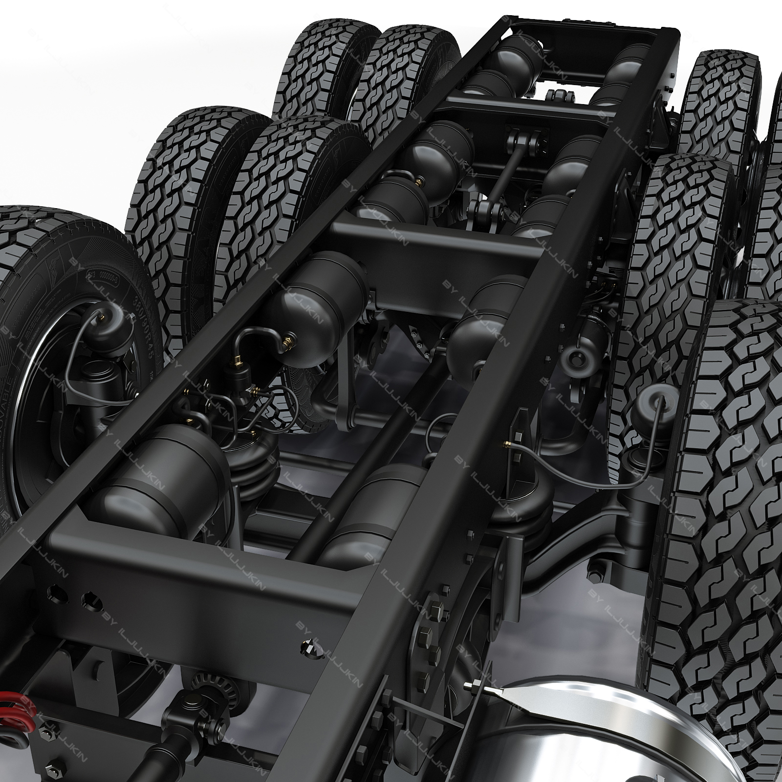 3d truck chassis completely model