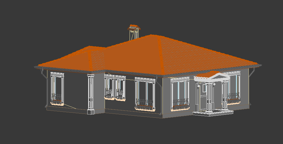 3d house roof model