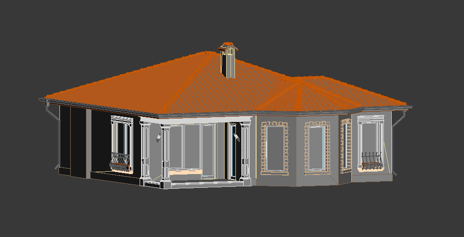 3d house roof model