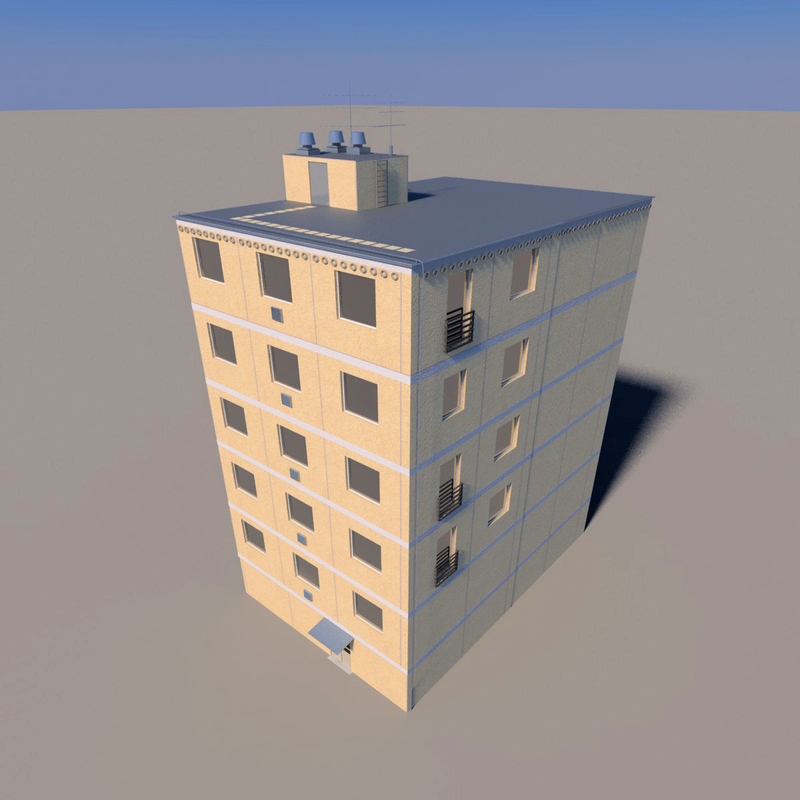 3d model of block flats