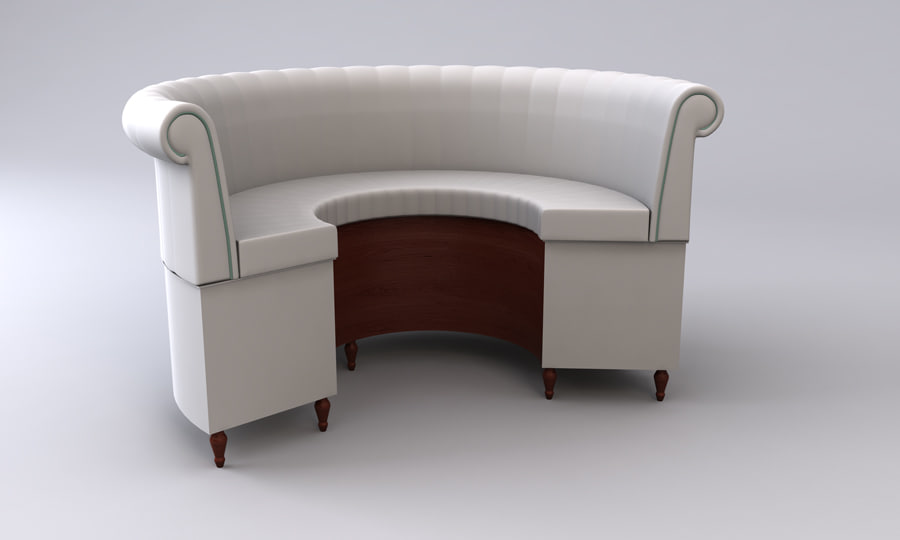 bar restaurant curved seat obj