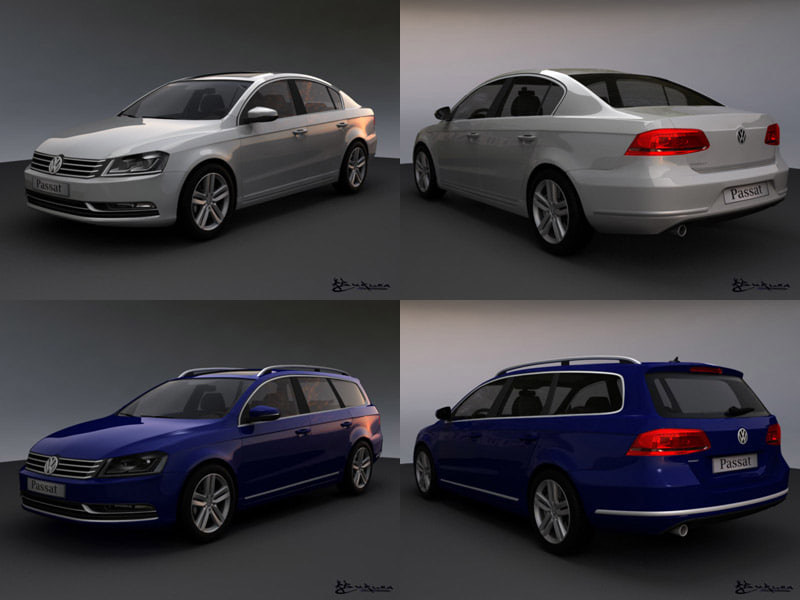 3d volkswagen passat sedan model