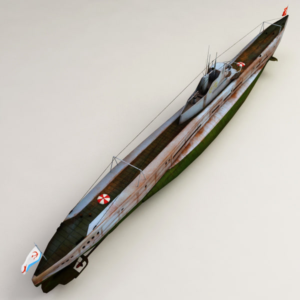 3d ww2 submarines 2 model