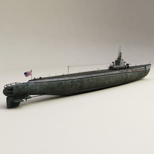 3d ww2 submarines 2 model