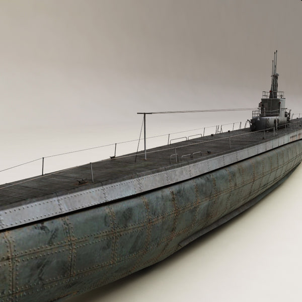 3d ww2 submarines 2 model
