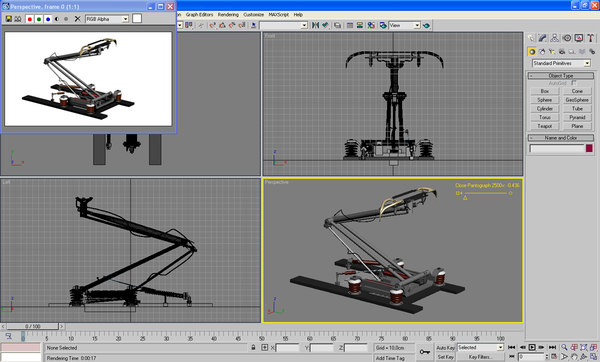 3d model of pantograph modeled