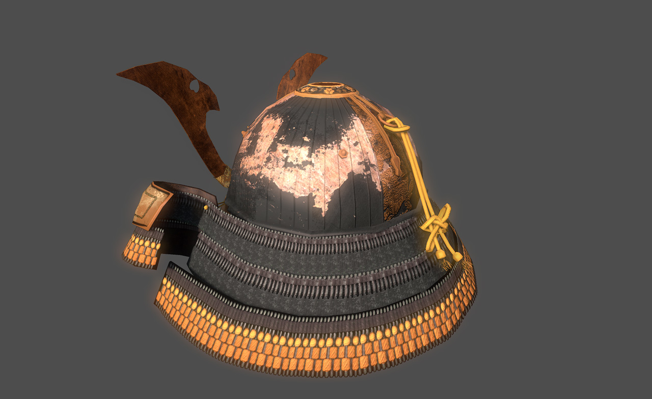 3d samurai helmet