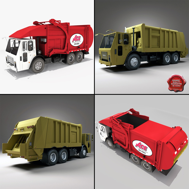3d model garbage trucks