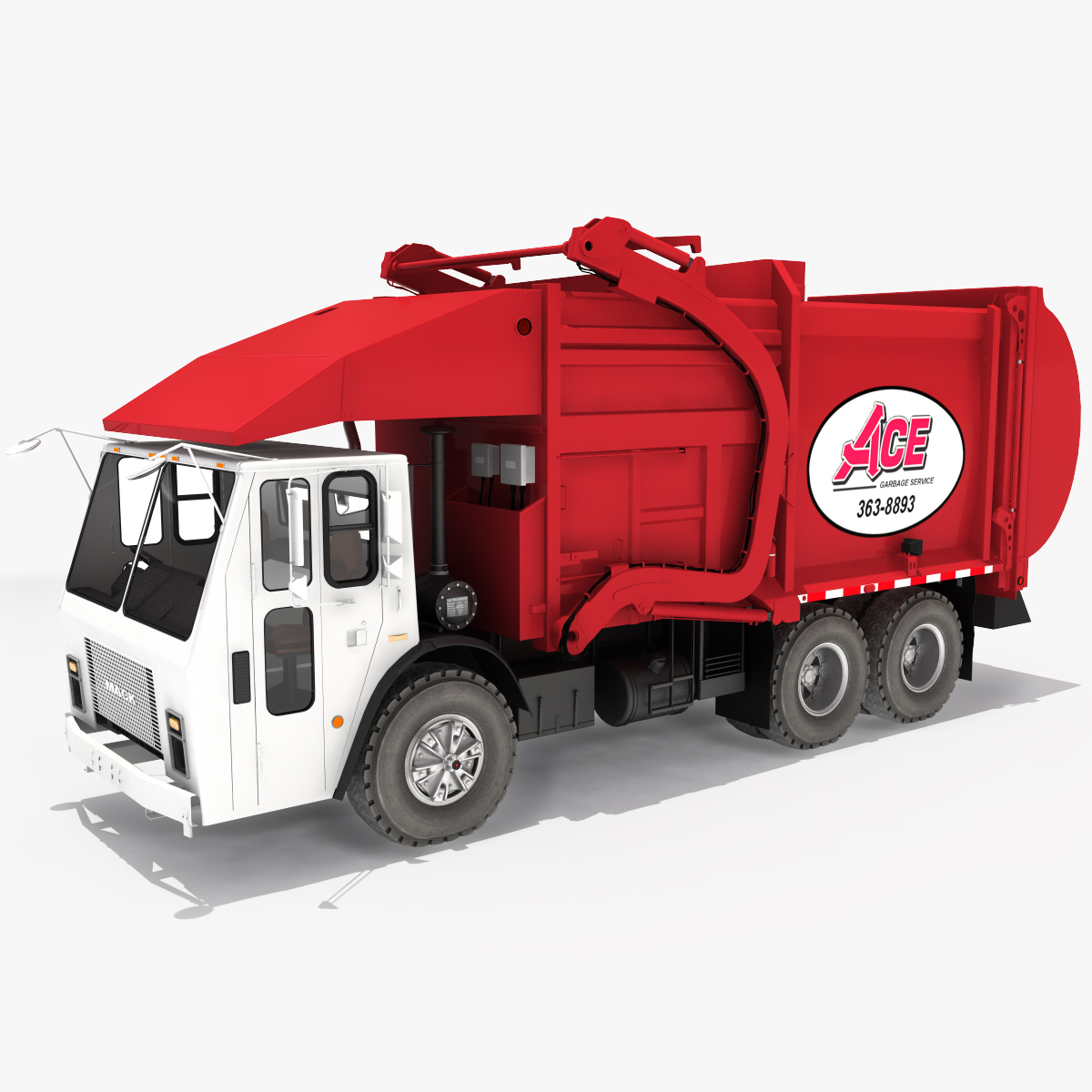 3d model garbage trucks