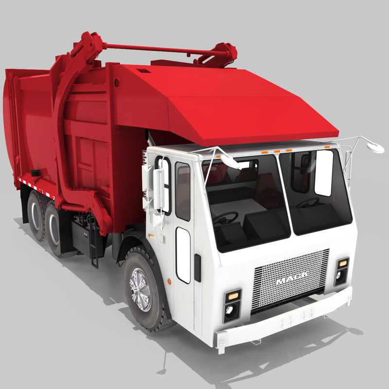 3d model garbage trucks