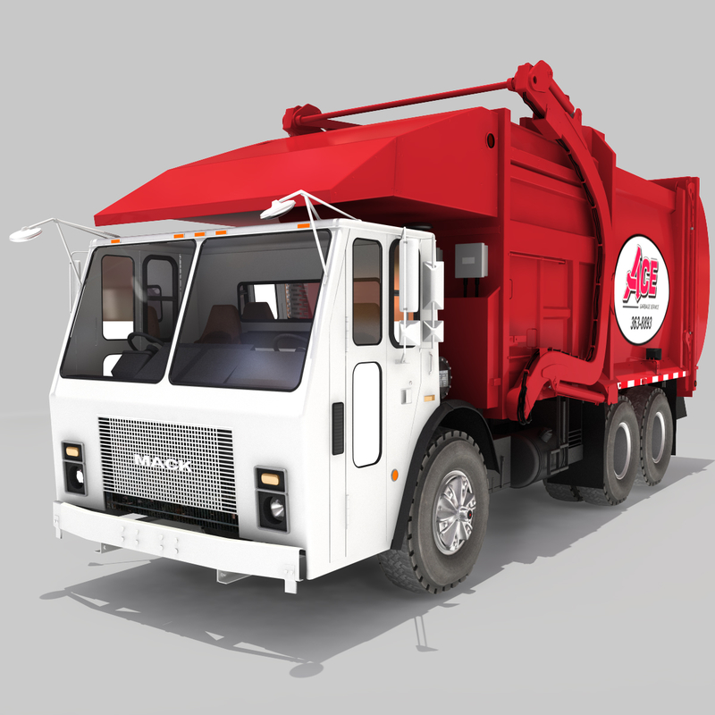 3d model garbage trucks