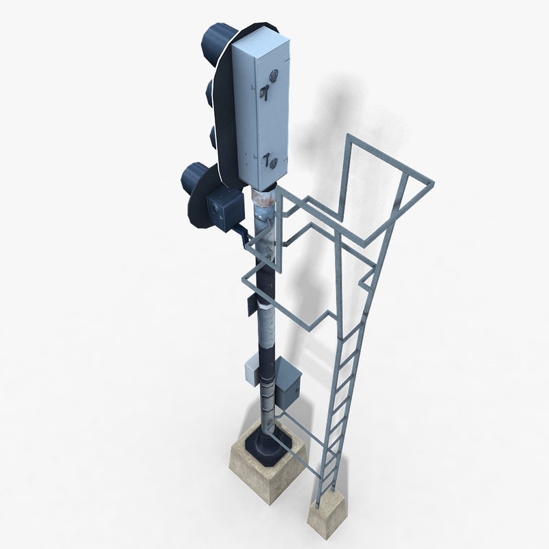 3d railway traffic light model