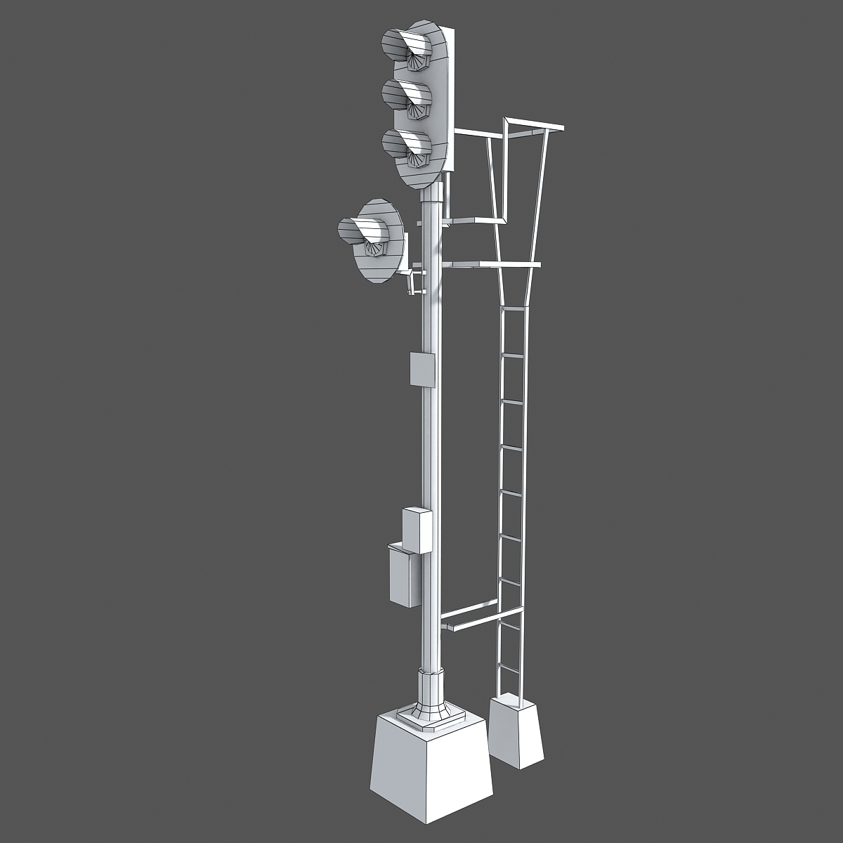 3d railway traffic light model