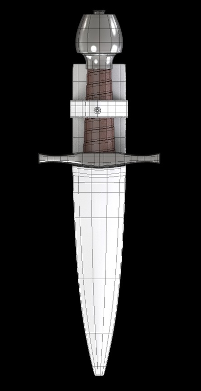 3d realistic dagger model