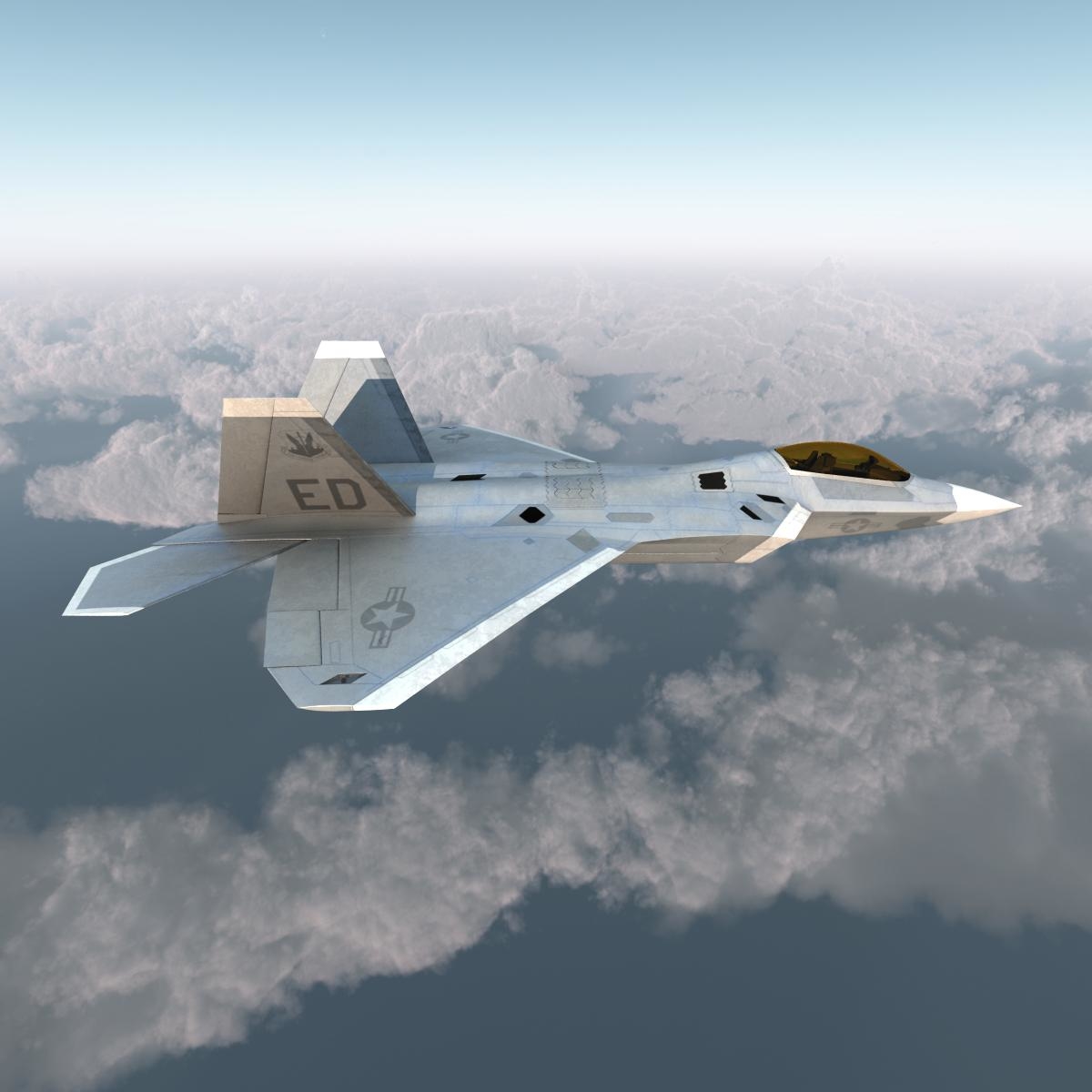 3d realistic f-22 raptor v2
